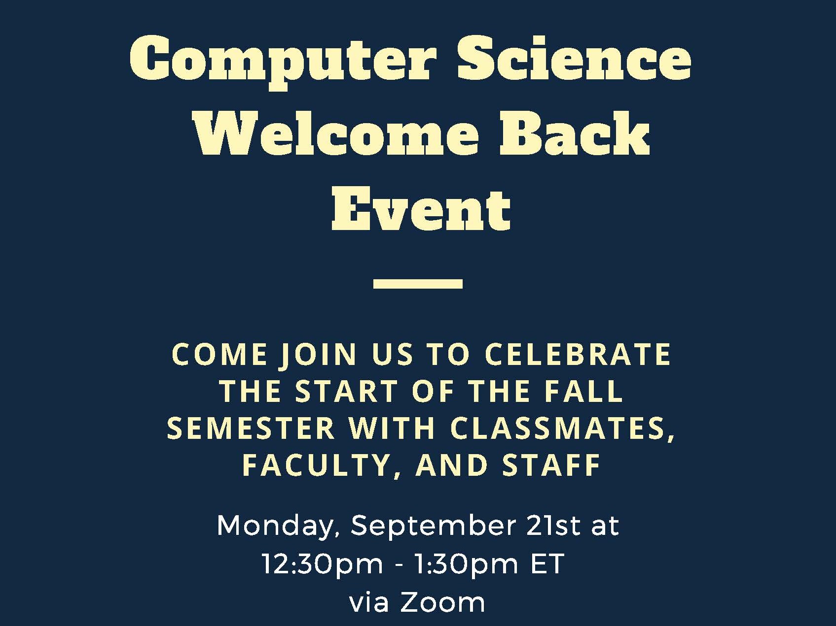Computer Science Welcome Back Event Barnard College